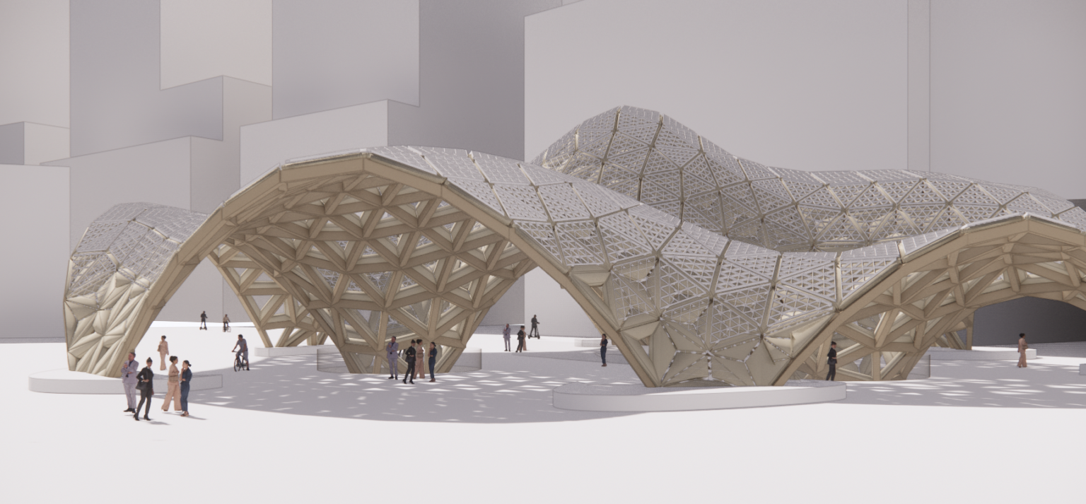 Climate Canopy - Timber Grid Shell - IAAC BLOG
