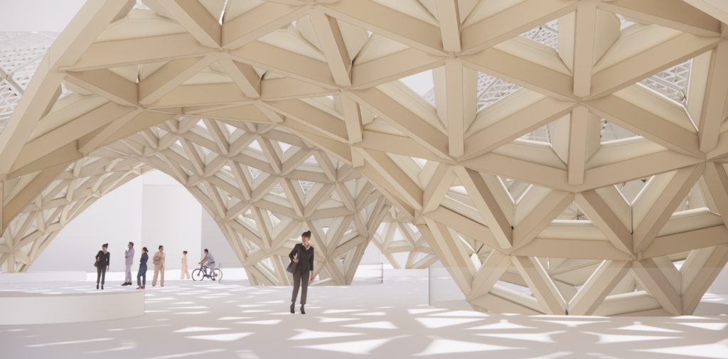 Climate Canopy - Timber Grid Shell - IAAC BLOG