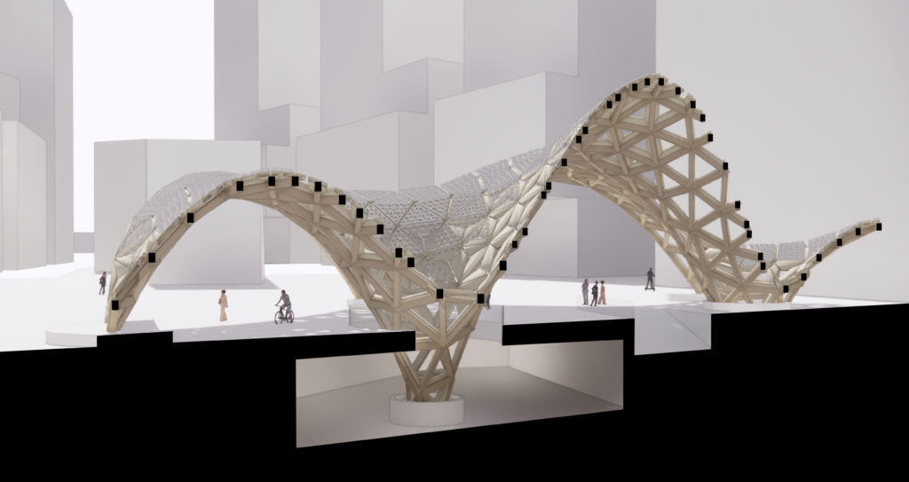 Climate Canopy - Timber Grid Shell - IAAC BLOG